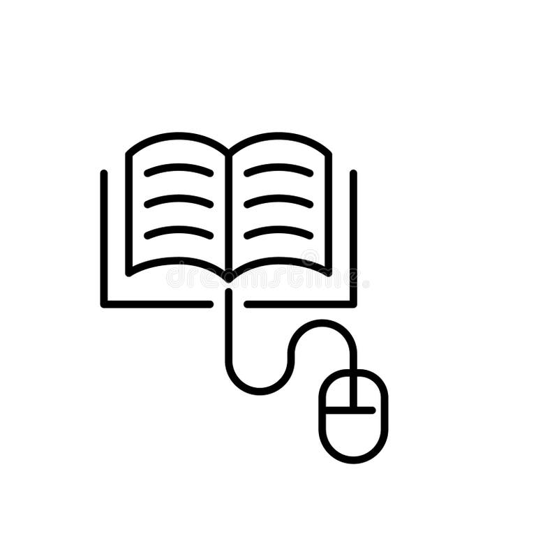 Open Book with Computer Mouse Connected To it. Easy Access To Online ...