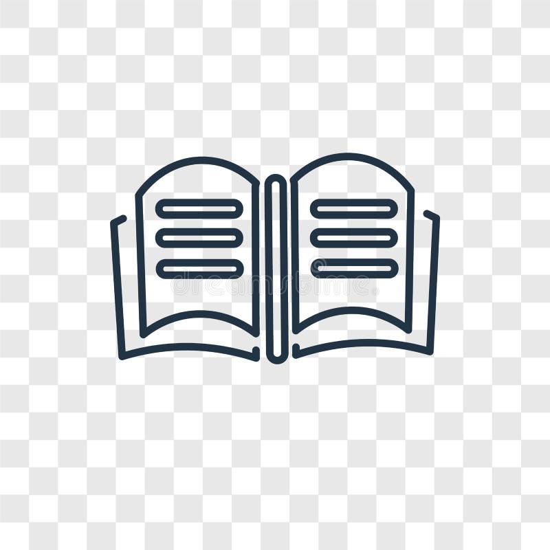 Open Book Concept Vector Linear Icon Isolated on Transparent Background ...