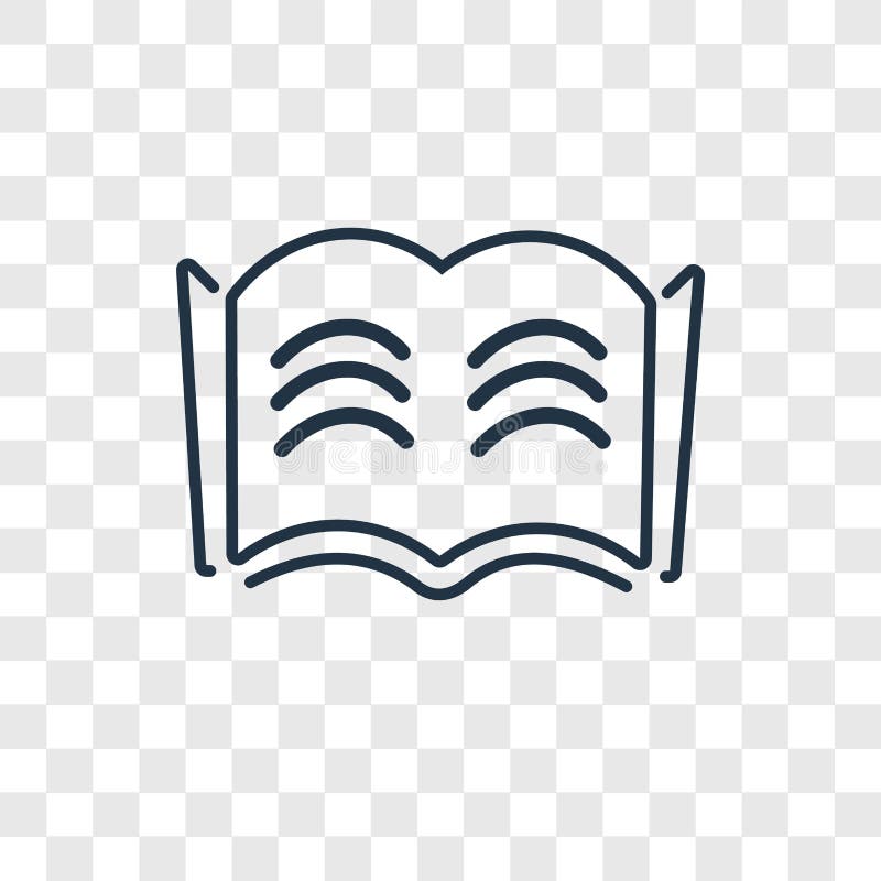 Open Book Concept Vector Linear Icon Isolated on Transparent Background ...