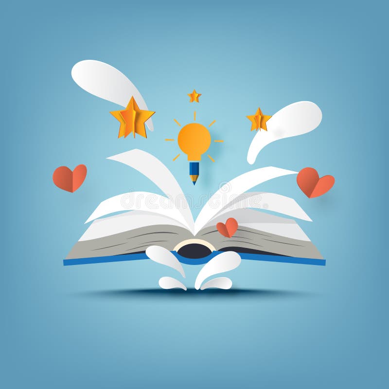 01.Open Book and Creative Paper Airplanes Teamwork Paper Art Style ...