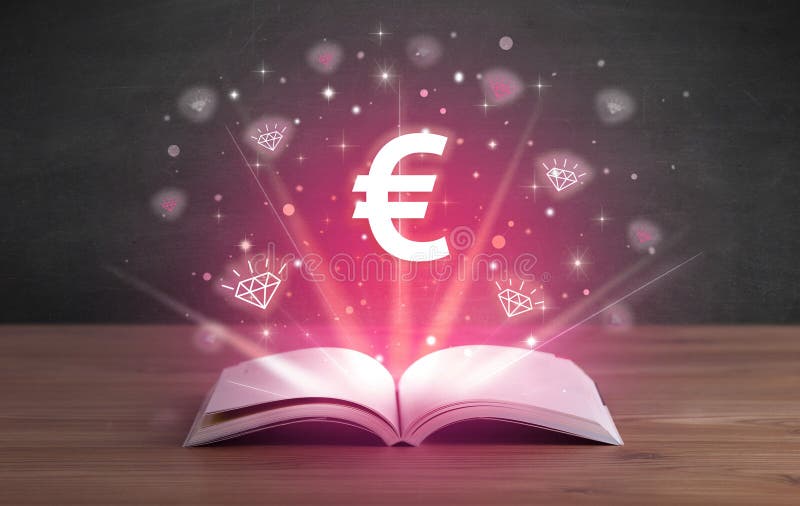 Open Book with Currency Icons Above Stock Image - Image of ideas ...