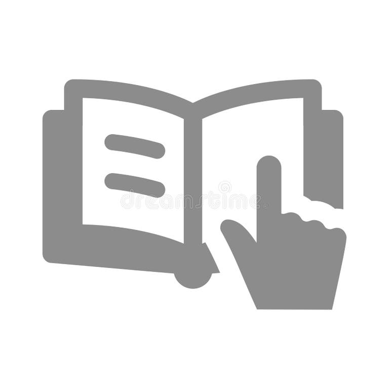 Open Book and Cursor Hand Vector Icon Stock Vector - Illustration of ...