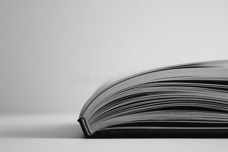 Open Book with Curved Pages Against White Background Stock Illustration ...