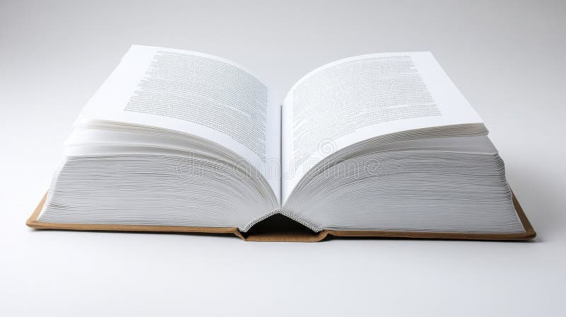 Open Book with Curved Pages and Minimal Background Stock Illustration ...