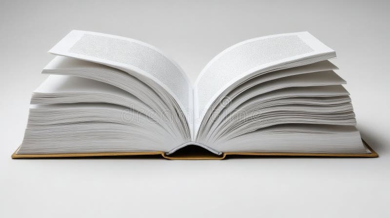 Open Book with Curved Pages and Minimal Background Stock Illustration ...