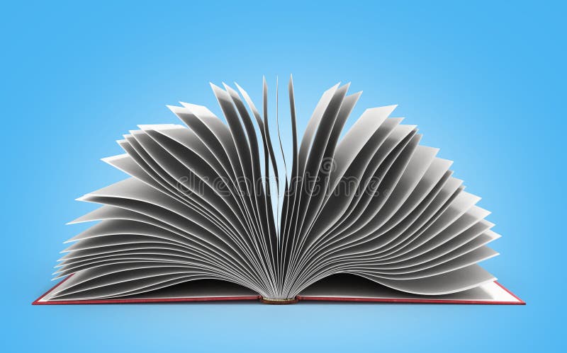 Open Book 3d Render on White Background Stock Illustration ...