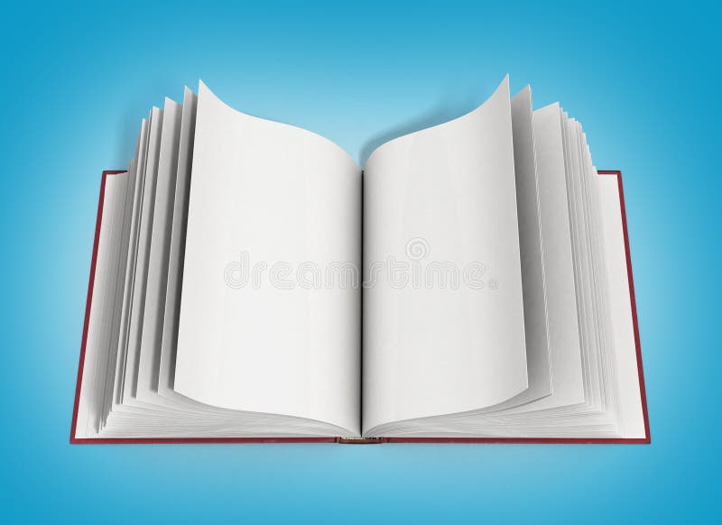 Open Book 3d Render on White Background Stock Illustration ...