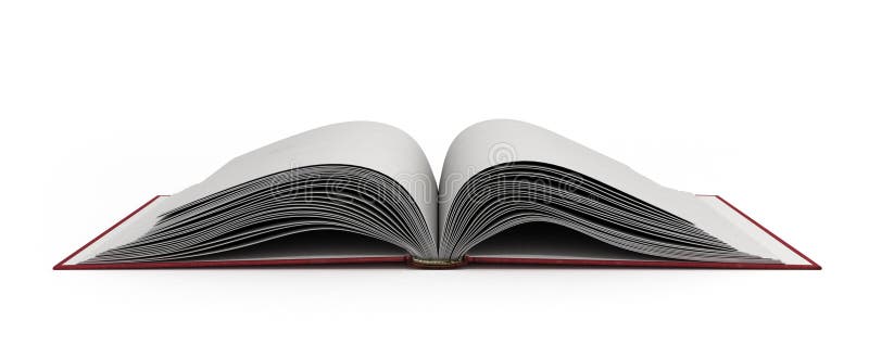 Open Book 3d Render on White Background Stock Illustration ...