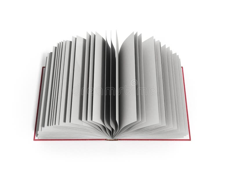 Open Book 3d Render on White Background Stock Illustration ...