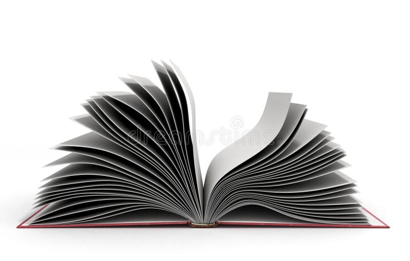 Open Book 3d Render on White Background Stock Illustration ...