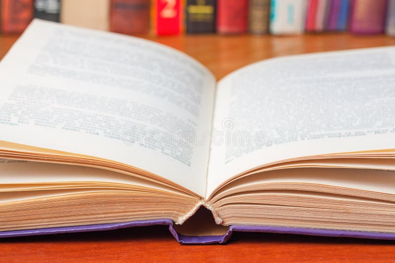 Open Book on the Desk Close-up Stock Image - Image of desk, information ...
