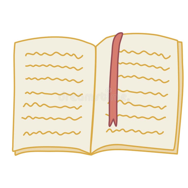 Open Book or Diary with Bookmark, Vector Stock Vector - Illustration of ...