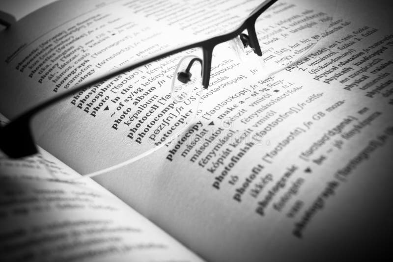 Open Book Dictionary Letters, Close Up Stock Image - Image of document ...