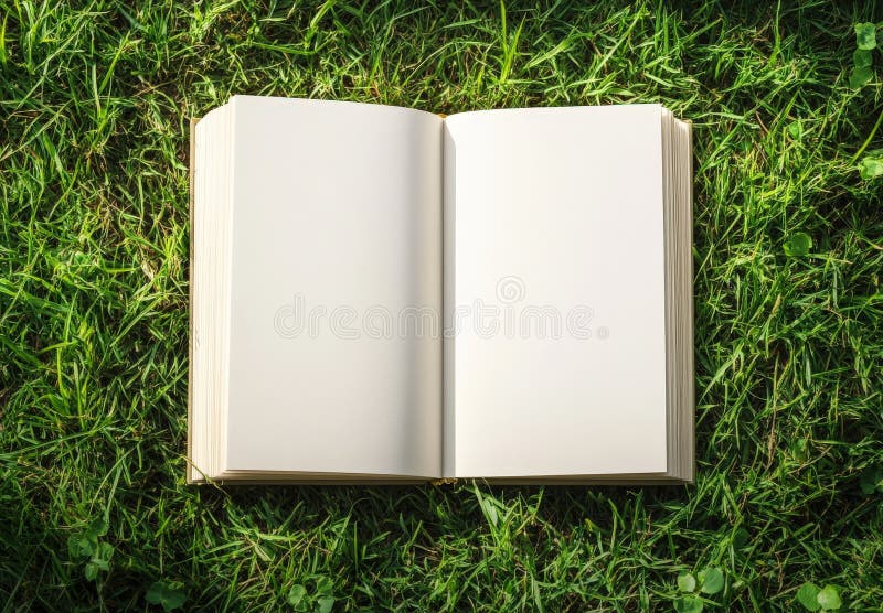 An Open Book Displaying Blank White Pages Set Against a White ...