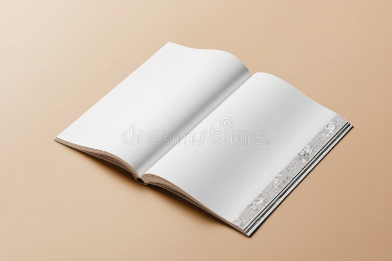 An Open Book Displaying Its White Pages Against a Beige Backdrop Stock ...