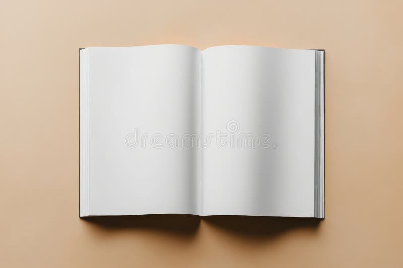 An Open Book Displaying Its White Pages Against a Beige Backdrop Stock ...