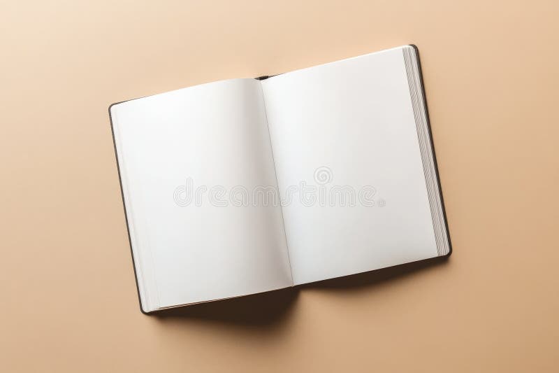 An Open Book Displaying Its White Pages Against a Beige Backdrop Stock ...