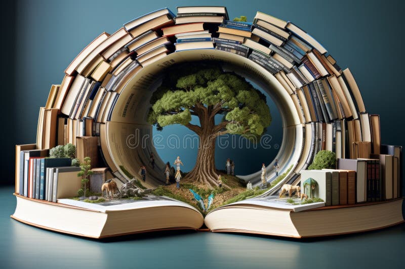 An Open Book Displaying Pages Filled with Knowledge and Imagination ...