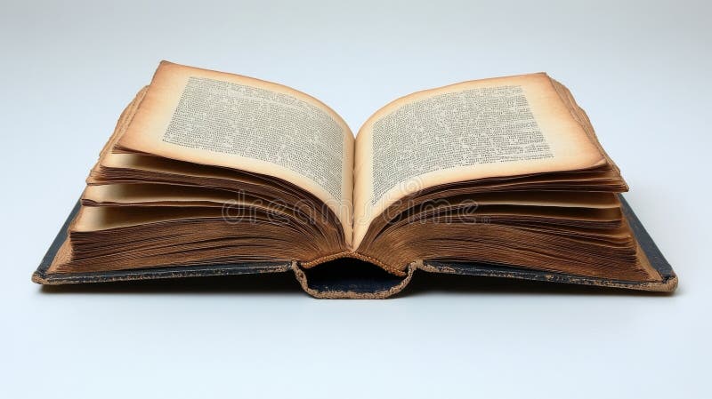 Open Book Displaying Pages with Textured Edges and Soft Lighting for ...