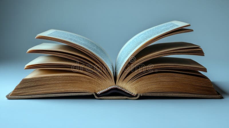 Open Book Displaying Pages with Textured Edges and Soft Lighting for ...