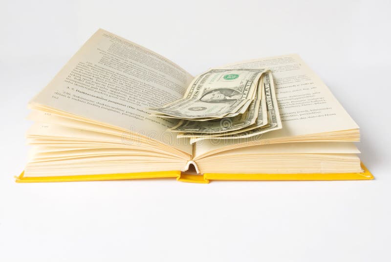Open book with dollar stock photo. Image of document - 14733998