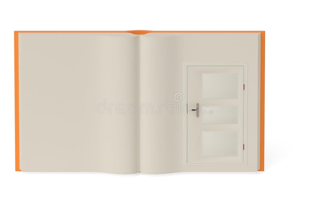 The Open Book and Door,3D Illustration. Stock Illustration ...