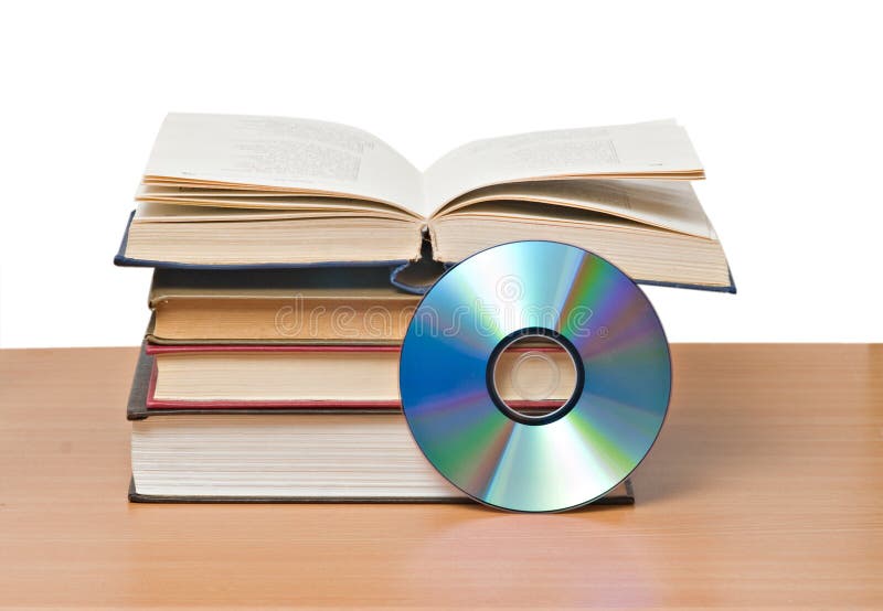 Open book and DVD stock image. Image of density, protected - 16511955