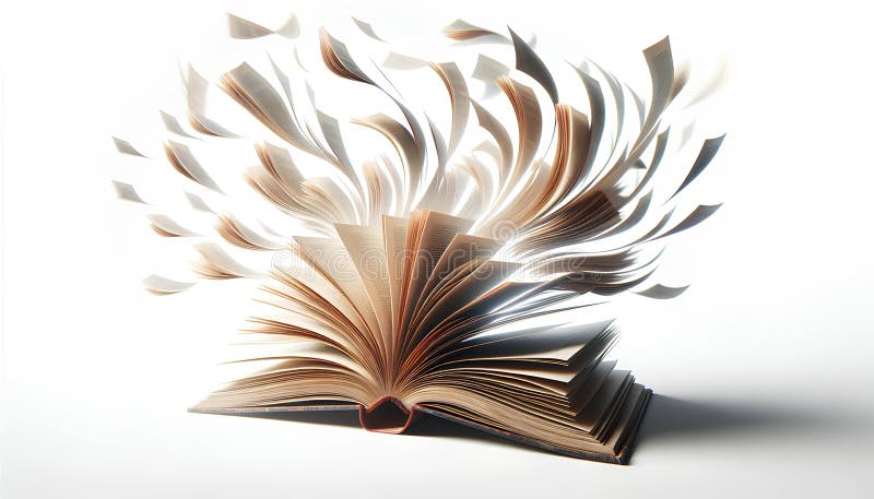 Open Book with Dynamic, Flowing Pages Symbolizing Creativity ...