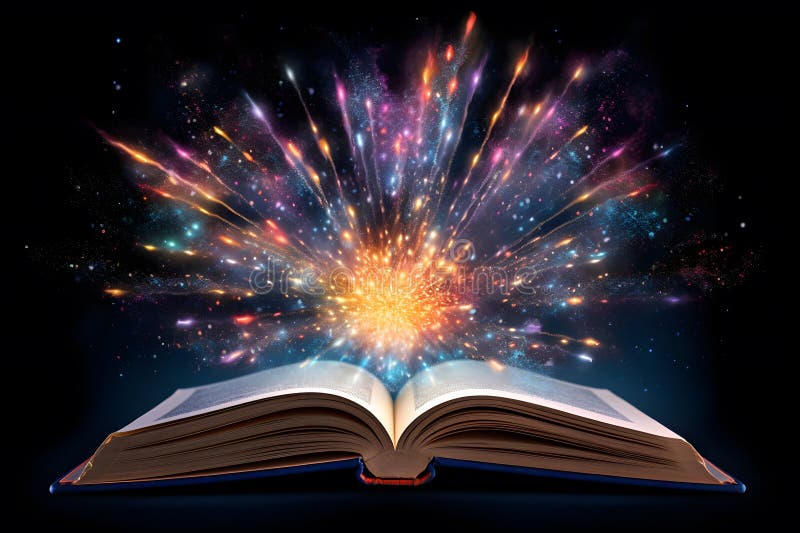 Open Book with Effects. Knowledge Concept Stock Illustration ...