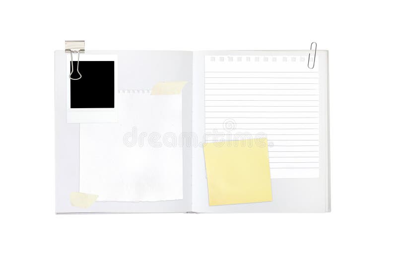 Open Book with Empty Space for Notes and Images Stock Image - Image of ...