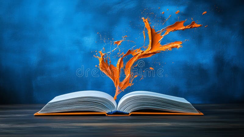 An Open Book Erupts in a Dynamic Burst of Colorful Paint, Full of ...