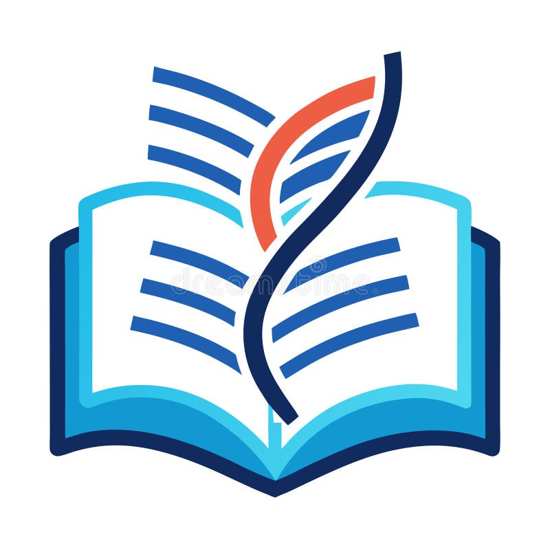 Open Book with Feather Quill Pen Education and Writing Logo Design ...