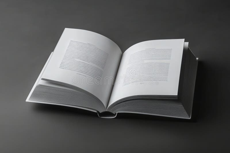 An Open Book, Featuring Empty Pages, is Resting on a Concrete Surface ...