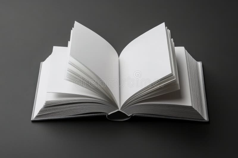 An Open Book, Featuring Empty Pages, is Resting on a Concrete Surface ...