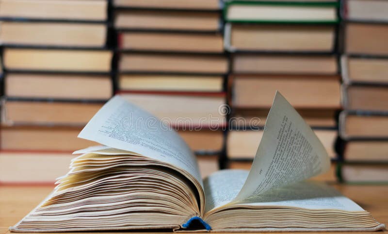 Open Book and the Flow of Knowledge Stock Image - Image of literature ...