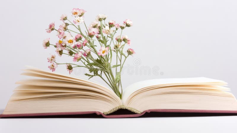Open Book with Flowers Composition, Image, Concept,Book,Flowers,Nature ...