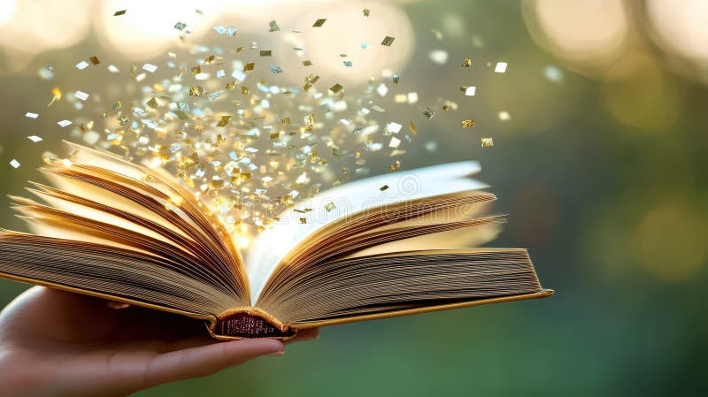 Open Book with Flying Book, Journey into the Magic of Reading and ...