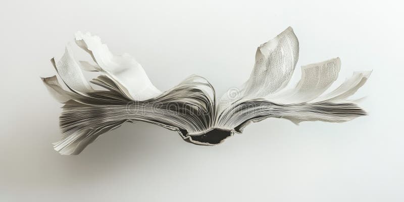Open Book with Flying Pages Creating a Dynamic and Artistic Visual on a ...