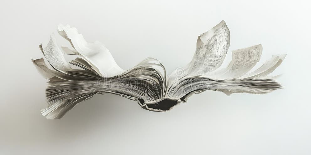 Open Book with Flying Pages Creating a Dynamic and Artistic Visual on a ...