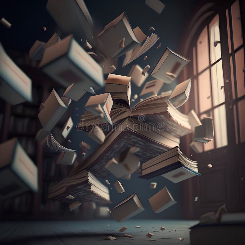 Open Book in the Desert with Tree and Leaves. 3d Render Stock ...