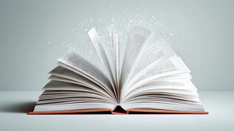 Open Book with Flying Pages Stock Photo - Image of open, page: 384734432