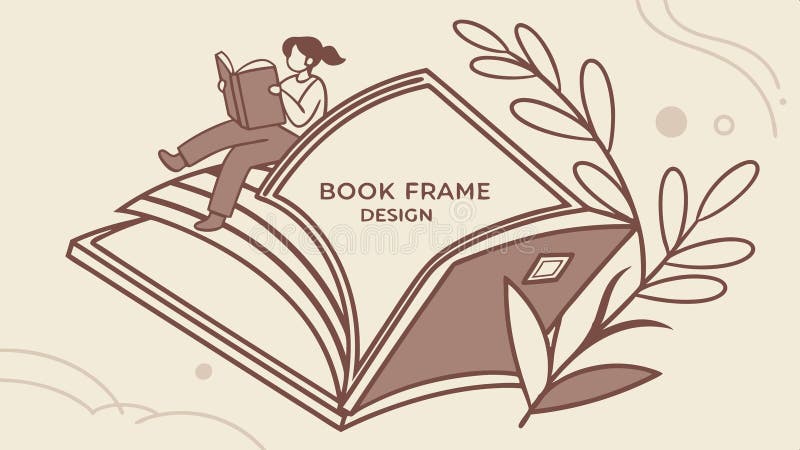 Open Book with Frame Design, Reading and Literature Vector Design ...
