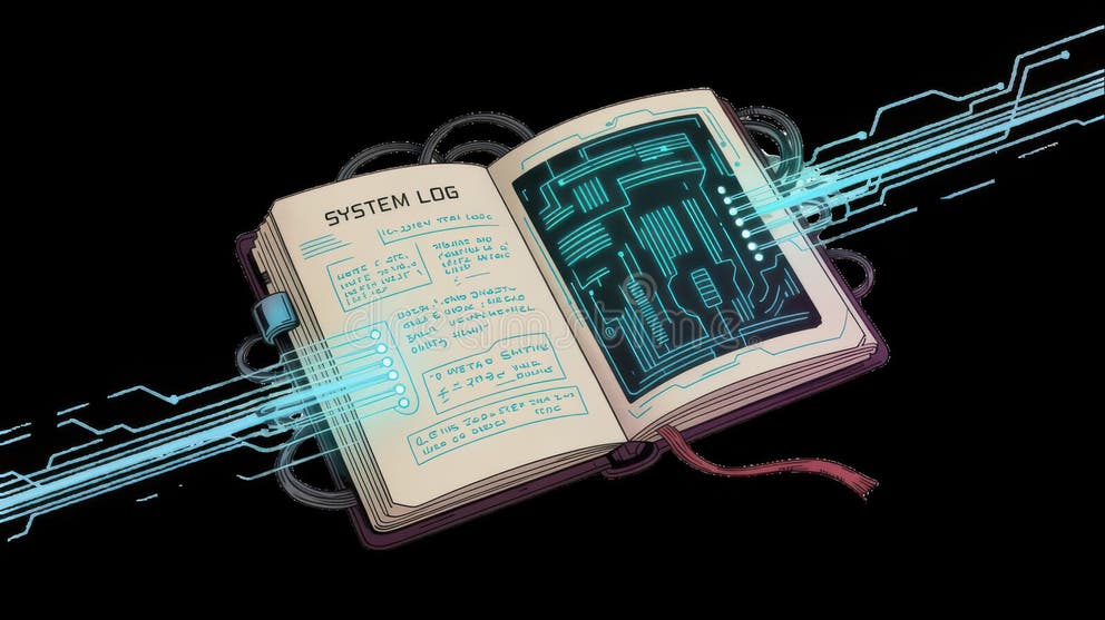 Open Book Emitting Futuristic Light Beams on Transparent Background ...