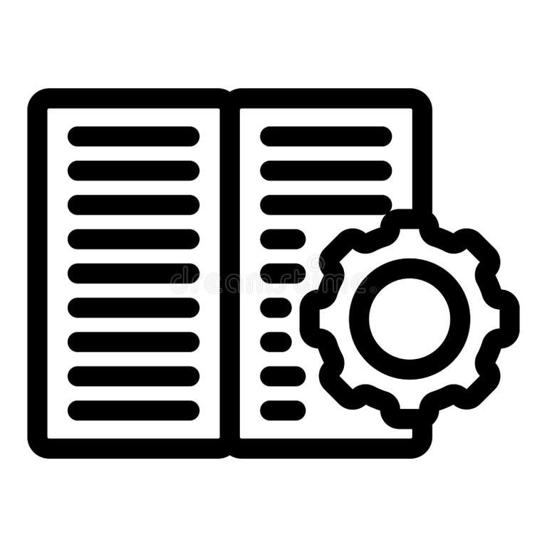 Open Book with Gear Representing Knowledge Management Icon Stock ...