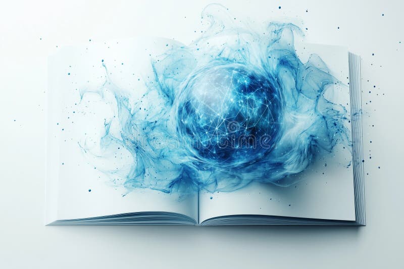 Open Book Generating Digital World with Blue Energy and Particles ...
