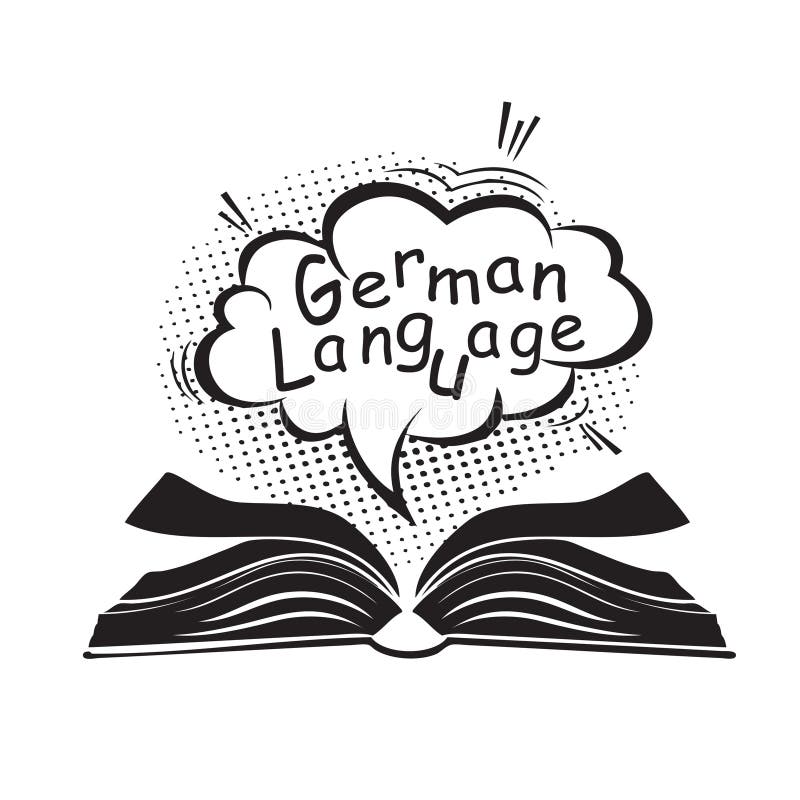 Open Book German Language stock vector. Illustration of translation ...