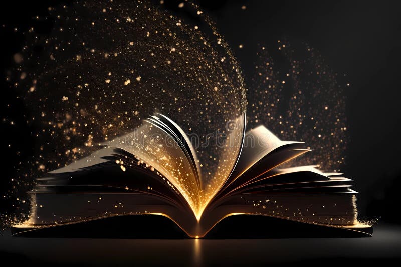 Open Book with Golden Light Particles that Create a Stunning and ...