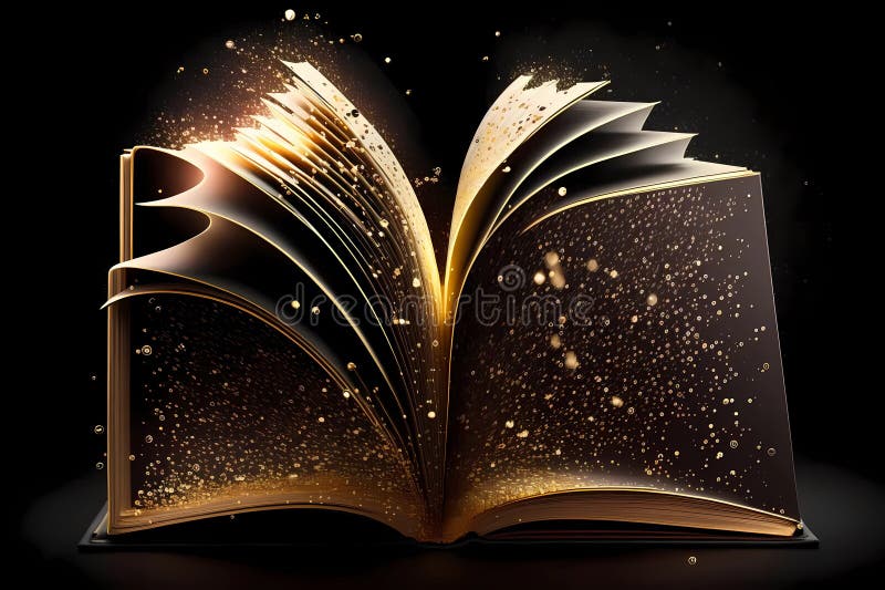 Open Book with Golden Light Particles that Create a Stunning and ...