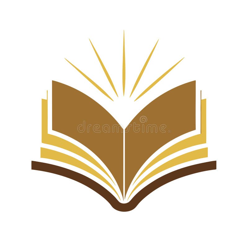 Open Book Graphic with Light Rays, Symbol of Knowledge and Education ...
