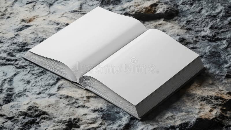 Open Book on Gray Stone Background Stock Illustration - Illustration of ...